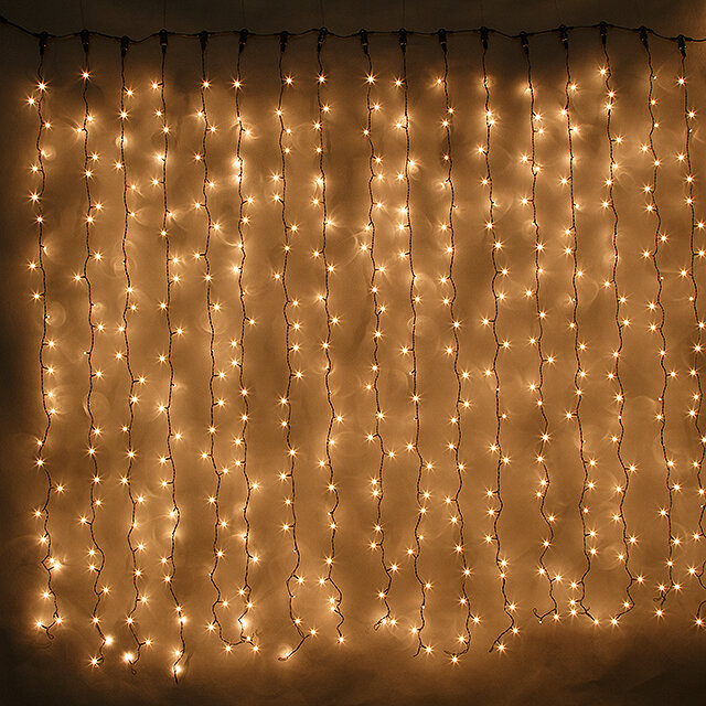 Световой дождь 2.5*3 м, 925 теплых белых микроламп, зеленый ПВХ, соединяемый, IP20, Snowhouse, CL925-E