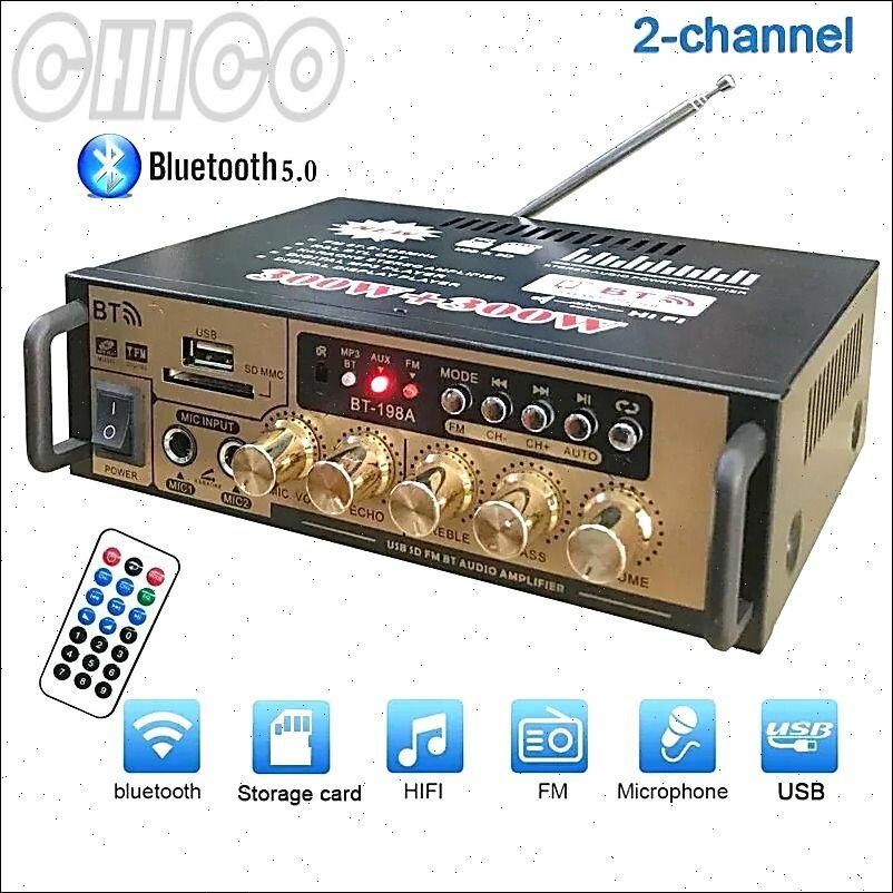 BT-198A/BT-198E Многофункциональный аудиоплеер Bluetooth 300 Вт + 300 Вт