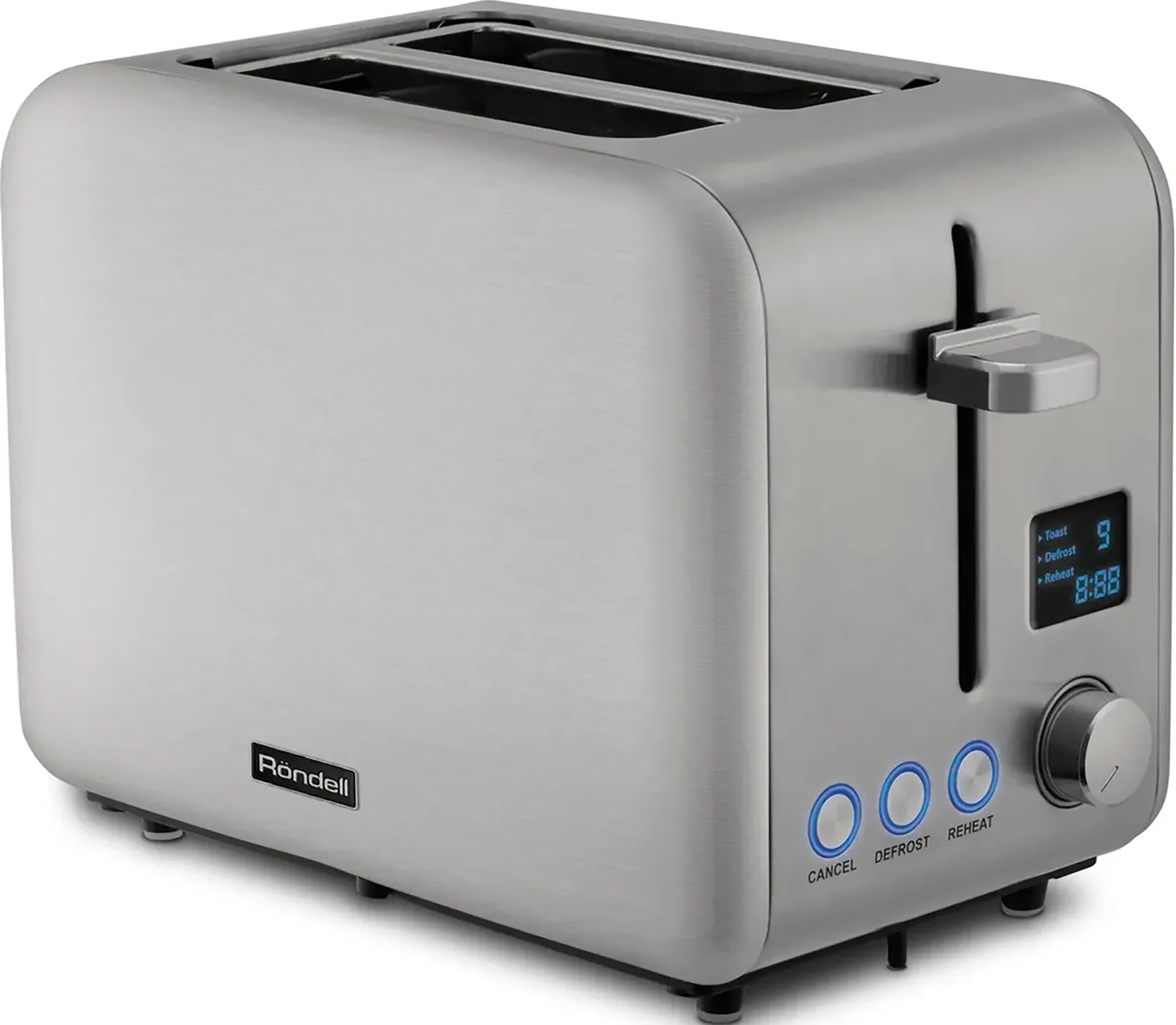 Тостер Rondell RDE-1203, нержавеющая сталь, автоматический центрир, 950Вт