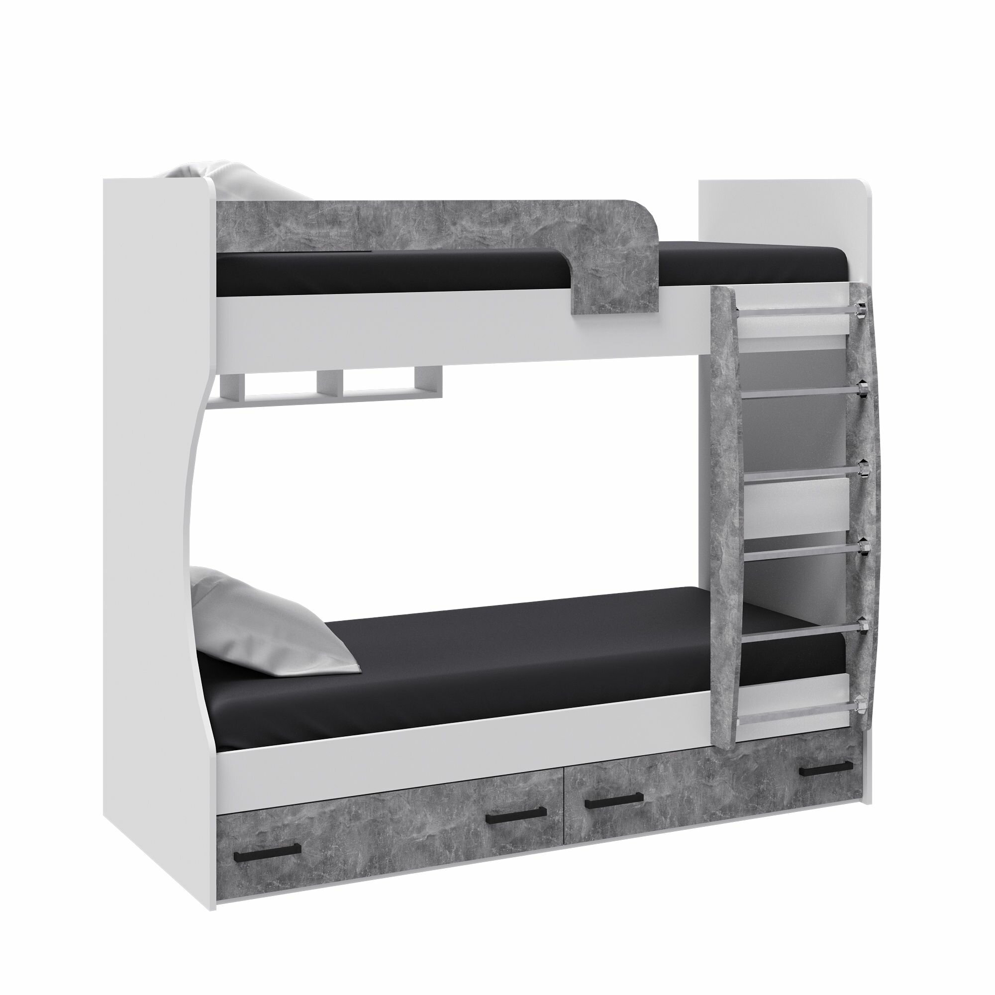 Спальня Лючия кровать двойная белый/ателье светлое (Микон)