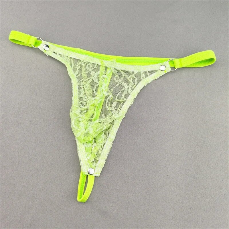 Мужские прозрачные стринги из нейлона Зеленый, XL, Green