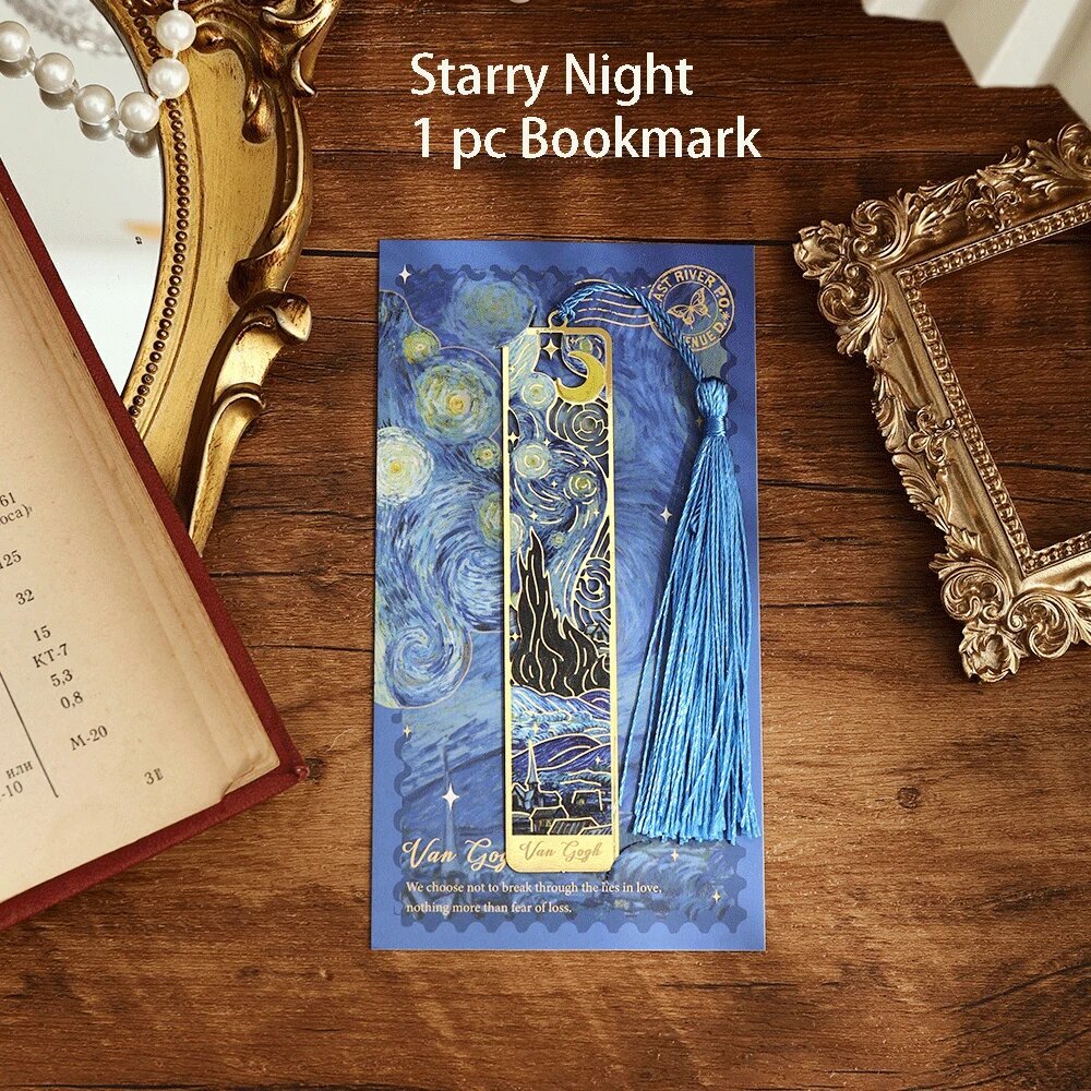 Закладка для книг Starry Night, металлическая, темно-синий