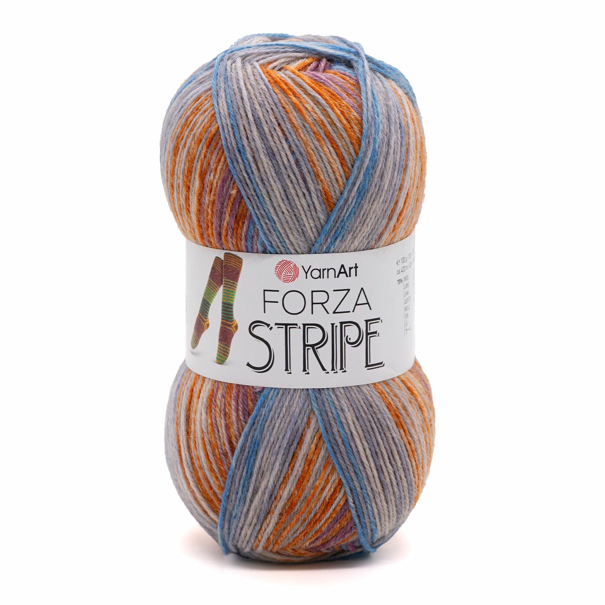 Пряжа YarnArt Forza Stripe 2805 (2 мотка по 100г/420м)