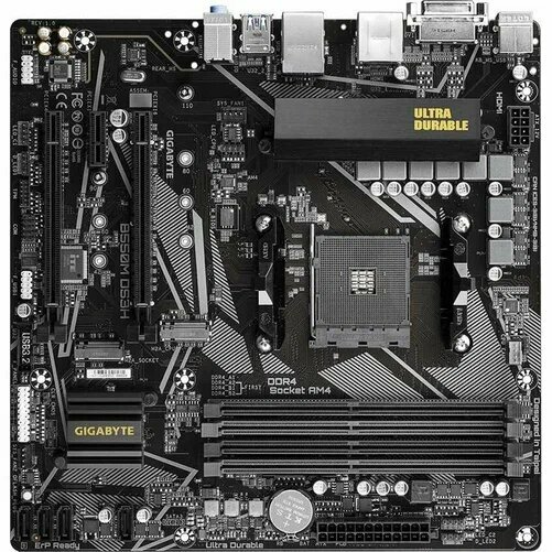 Материнская плата Gigabyte B550M DS3H R2 Soc-AM4 AMD B550 DDR4 mATX AC`97 8ch(7.1) GbLAN RAID+HDMI+D