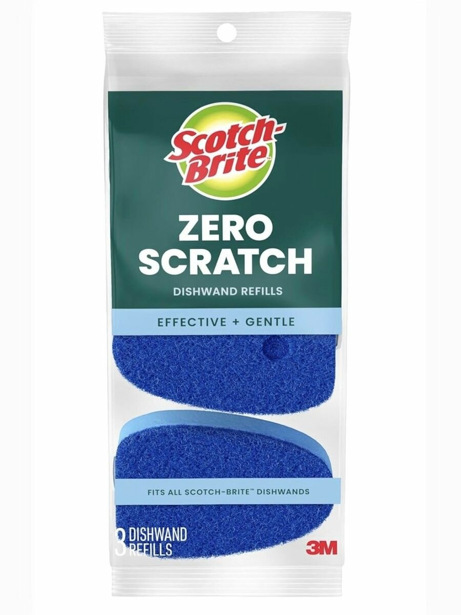 Губка насадка мягкая (3шт) 3M для ручки дозатора Foxter, Scotch Brite