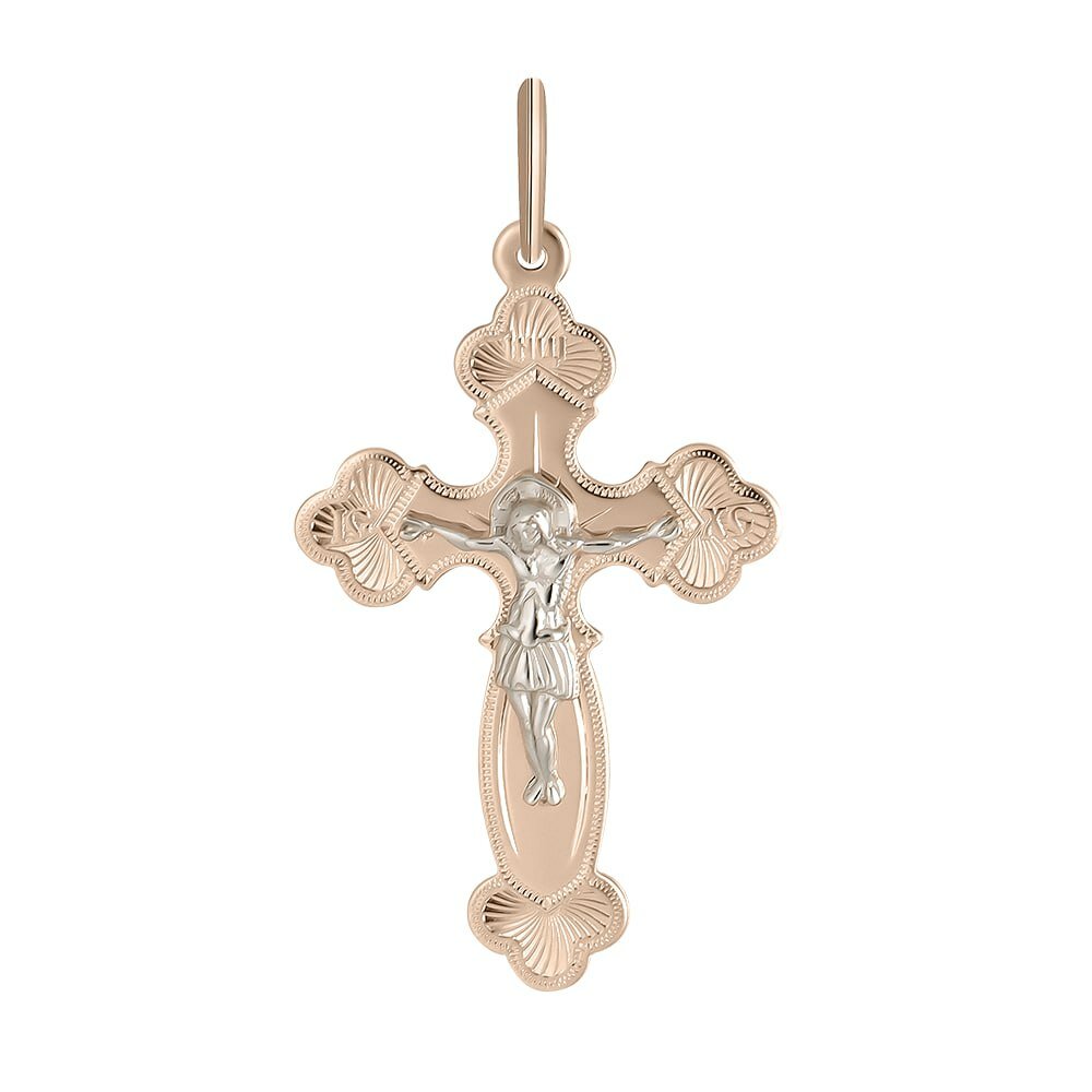 Подвеска, красное золото, 585 проба, гравировка, родирование