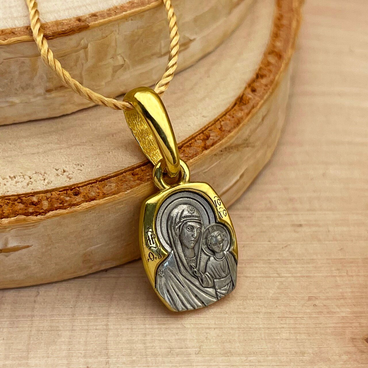 Подвеска, серебро, 925 проба, оксидирование, золочение, чернение