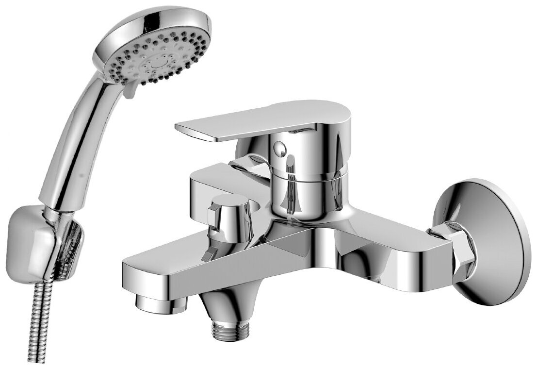Смеситель одноручный для ванны с коротким изливом, хром DR22036