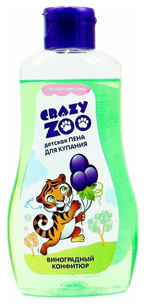 Весна Пена для купания детская CRAZY ZOO виноградный конфитюр, 280 г
