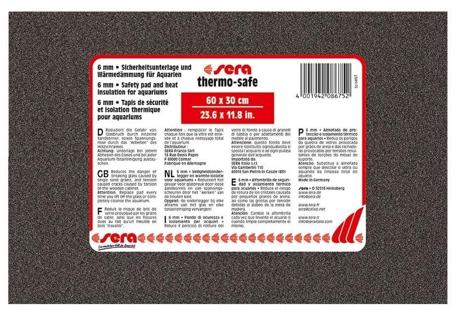 Коврик-подстилка под аквариум Sera THERMOSAFE, 60×30 см