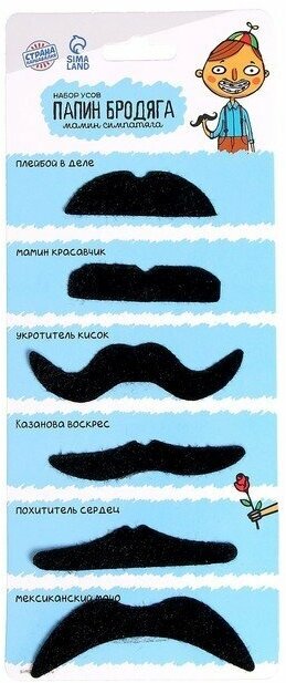 Набор из шести накладных усов