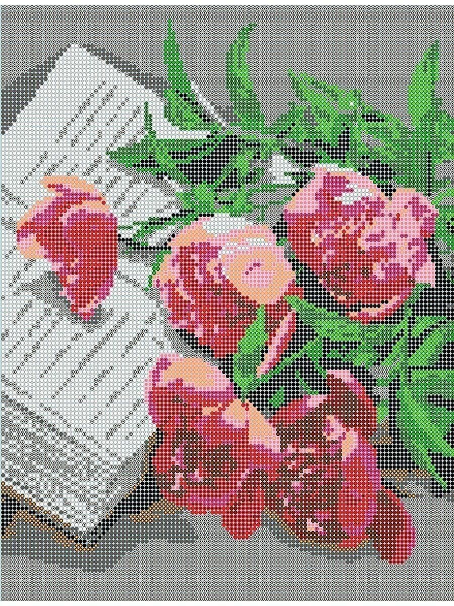 Набор для вышивания бисером картины Пионы