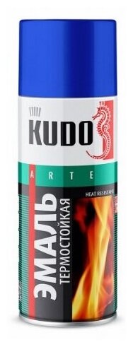 Краска-спрей KUDO термостойкая белая 520мл