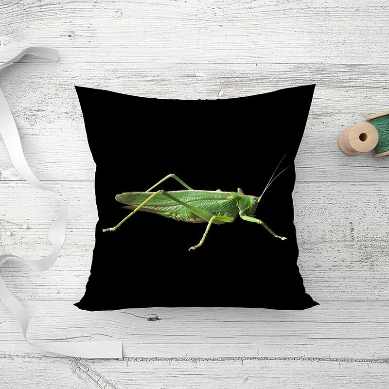 Подушка декоративная Кузнечик 40х40 велюр