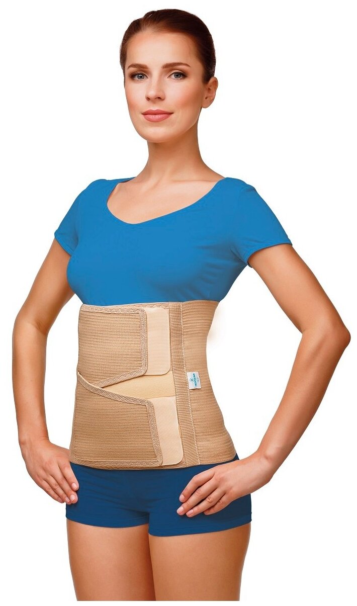 Польза Бандаж абдоминальный 1706, размер 6, бежевый