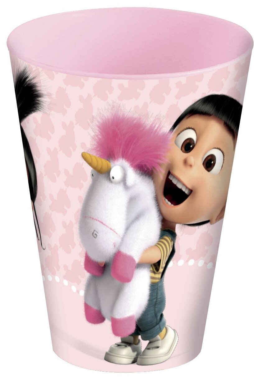 Стакан пластиковый (430 мл), для напитков, с декором, Флуффи