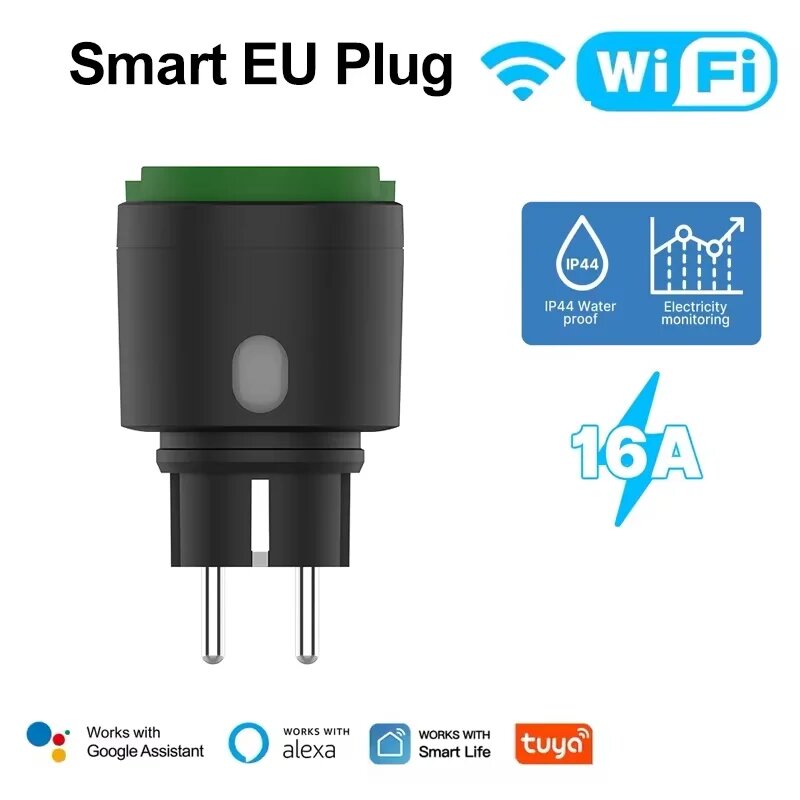 Умная розетка CBE 16А для улицы EU Plug-GREEN2