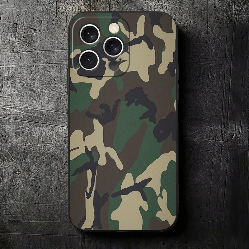 Чехол для телефона с камуфляжным военным узором для iPhone 16, 16E, 17 KHTY00094B, iPhone 13 Mini
