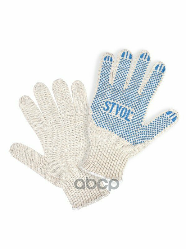 Перчатки рабочие ХБ с ПВХ покрытием STVOL белые 64 гр. 230 пл. 7 5 класс (5 пар) STVOL арт. swg02