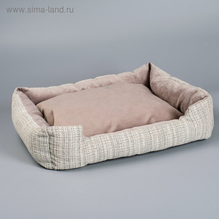 Лежанка-диван, 53×42×11 см, с двусторонней подушкой, цвет микс