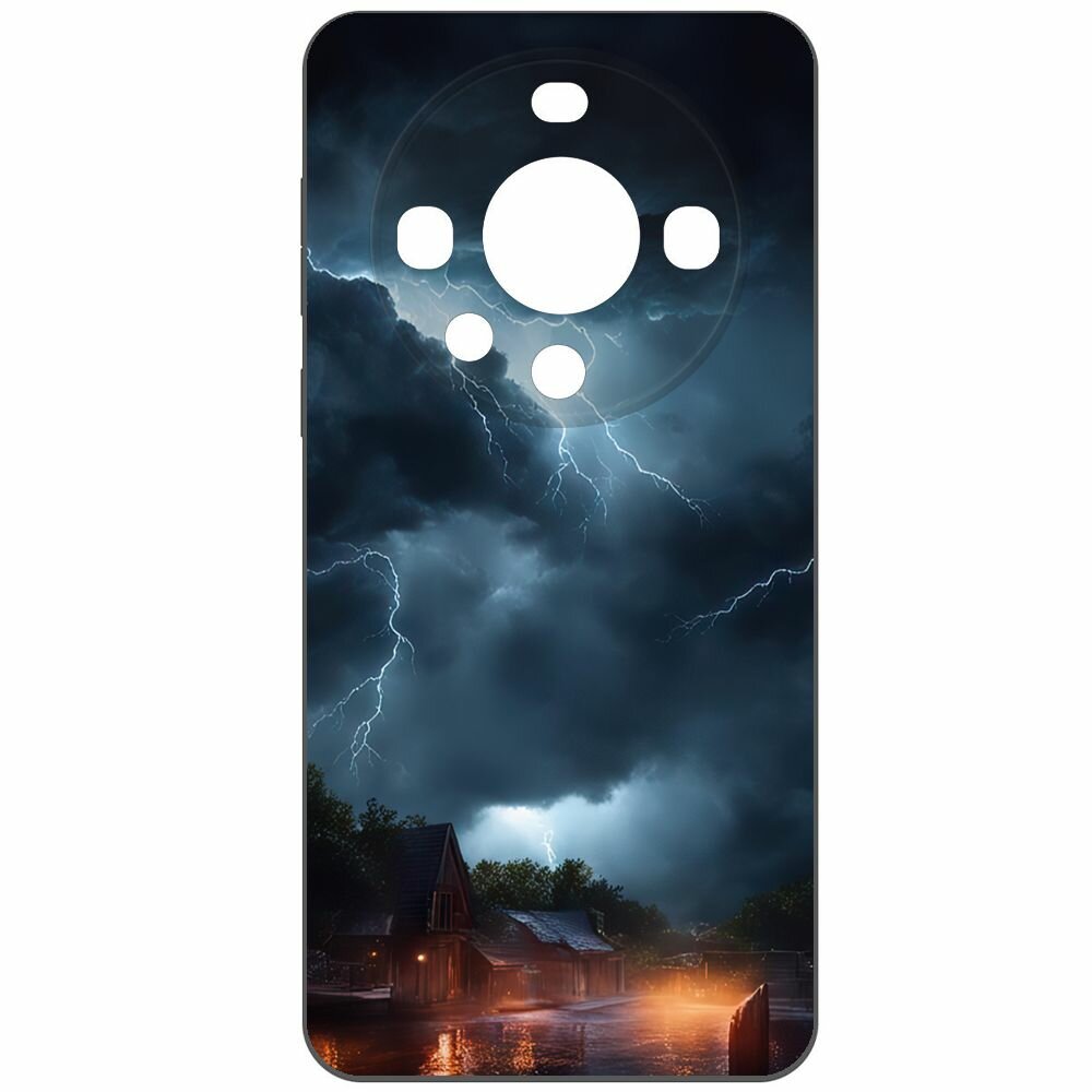 Чехол-накладка Krutoff Soft Case Ночная гроза для Huawei Mate 60 черный