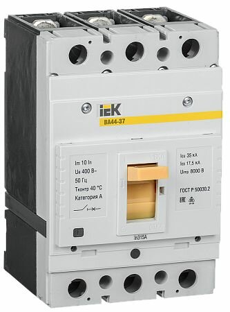 Силовой автомат IEK ВА44, 36кА, 3P, 315А, SVA4410-3-0315-35