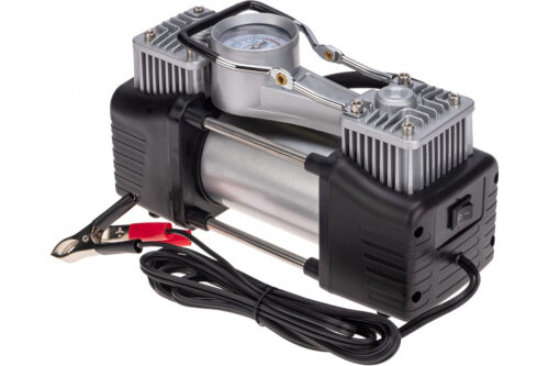 Автомобильный компрессор Rexant усиленный двухпоршневой, 60 л/мин, 10 Атм, с набором инструментов, в кейсе