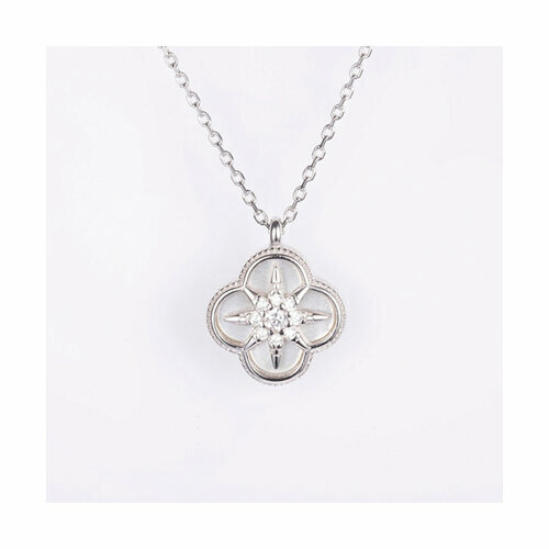 Колье, серебро, 925 проба, чернение, фианит