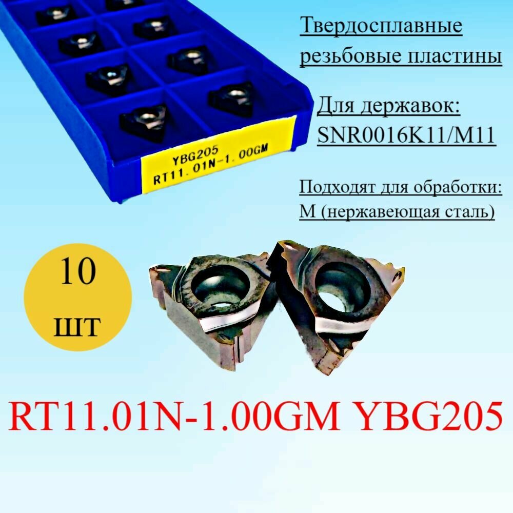 Твердосплавные резьбовые пластины RT11.01N-1.00GM YBG205