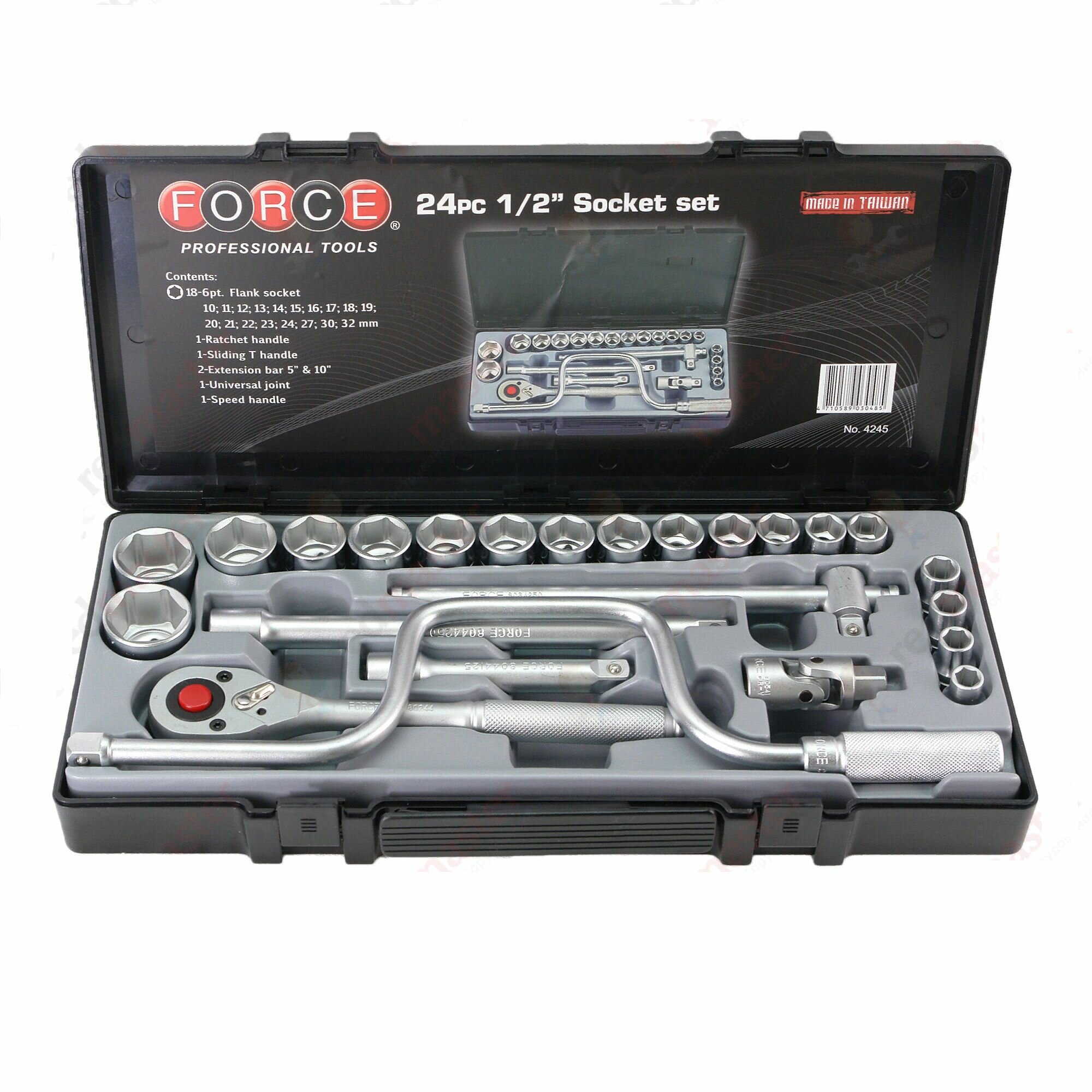 Набор инструмента и 6-гранных головок FORCE 4245