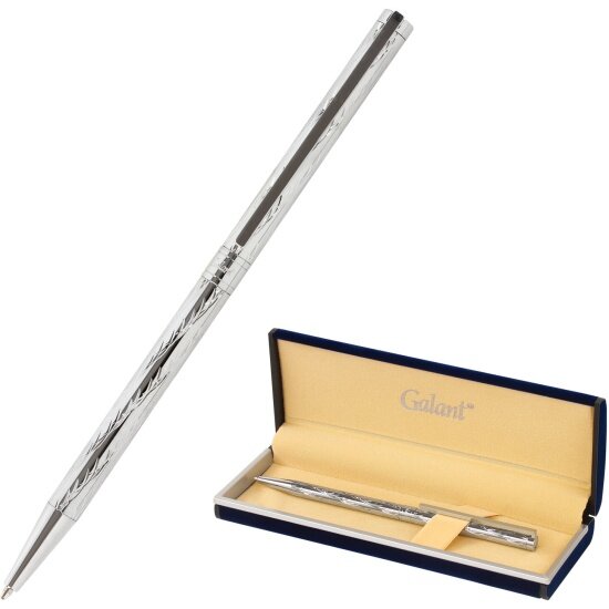 Ручка шариковая подарочная Galant "ASTRON SILVER", корпус серебристый, детали хром, узел 0,7 мм, синяя, 143527