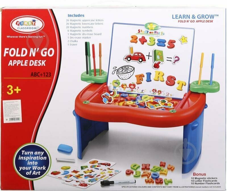 First Classroom Столик для рисования 4 в 1 Яблоко