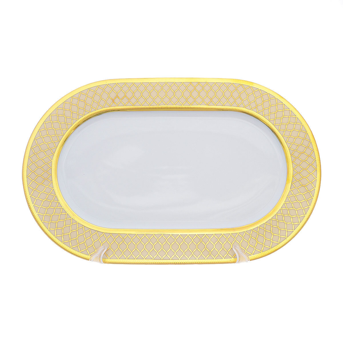 Блюдо овальное Falkenporzellan Valencia Creme Gold 36 см