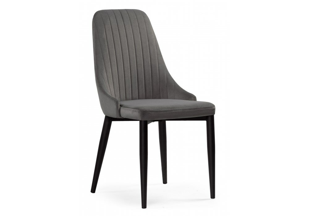 Стул на металлокаркасе Woodville Стул на металлокаркасе Kora dark gray / black - комплект из 4 шт