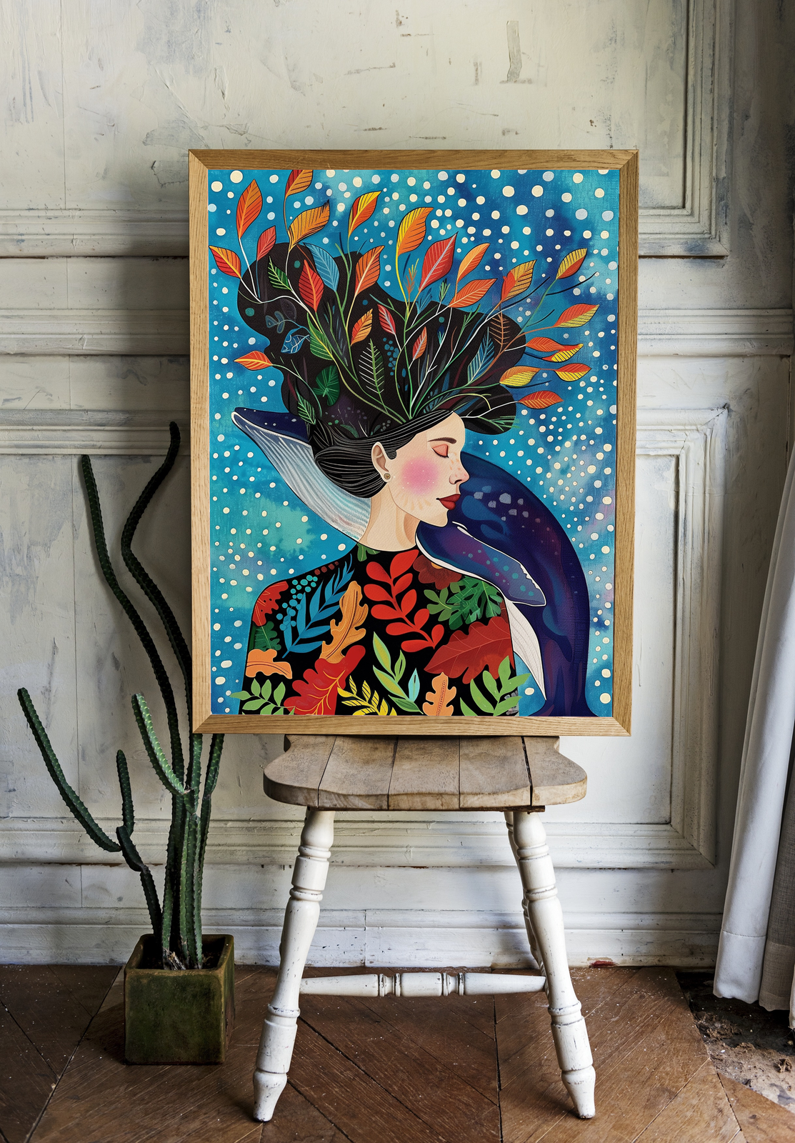 Постер "Девушка и кит" 60x90 без рамы