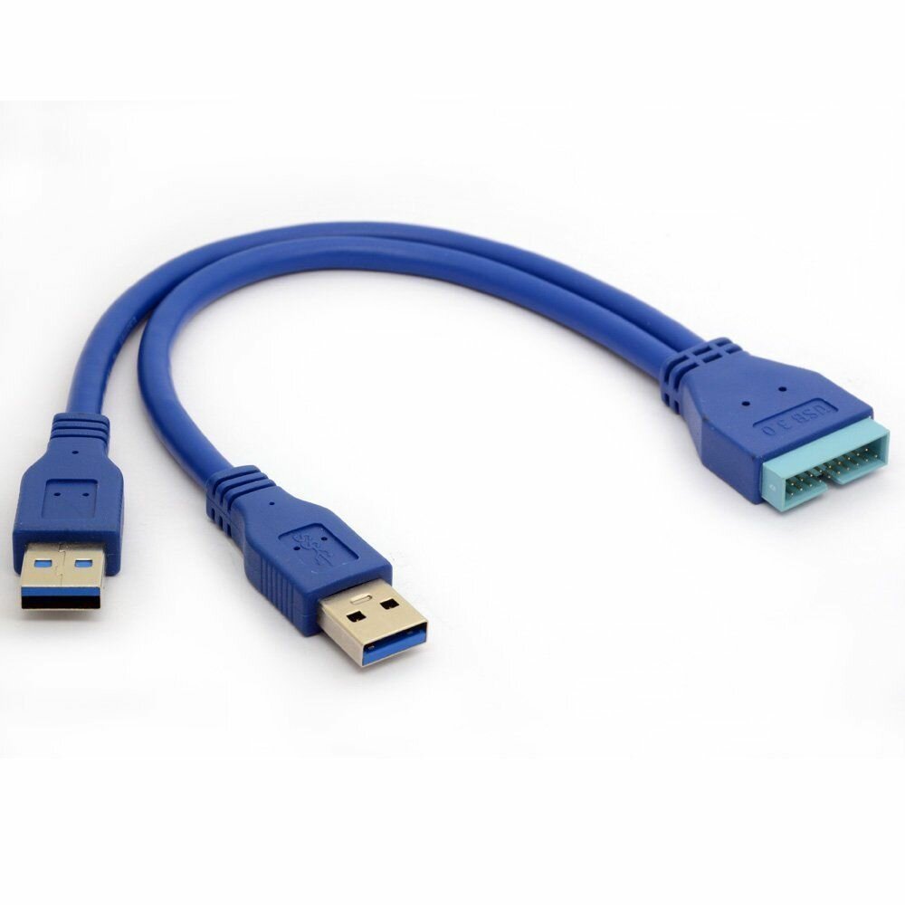 USB 3.0 (x2) - 20pin (m) кабель внутренний встраиваемый 30 см раздельные штекеры