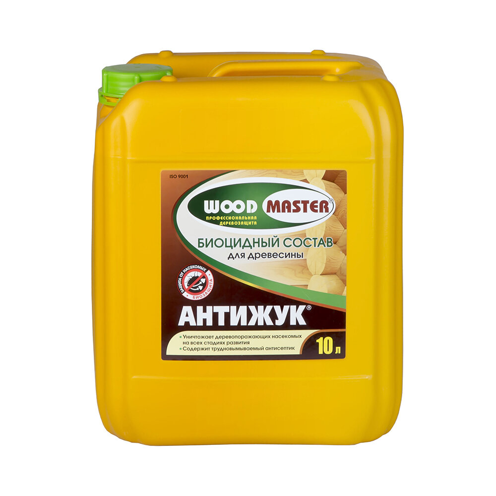 Биоцидный состав для древесины Woodmaster Антижук, пропиточный, для профилактики и лечения, 10 л