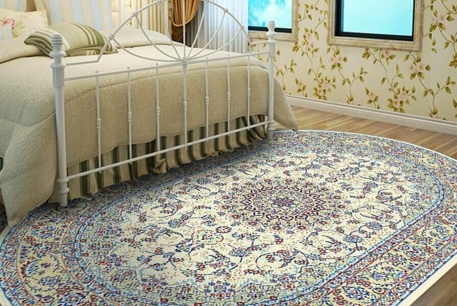 Ковер шерстяной монгольский Овальный на пол в гостиную в спальню 160х230 см классический ворс 10 мм 269720 Kover-Russia