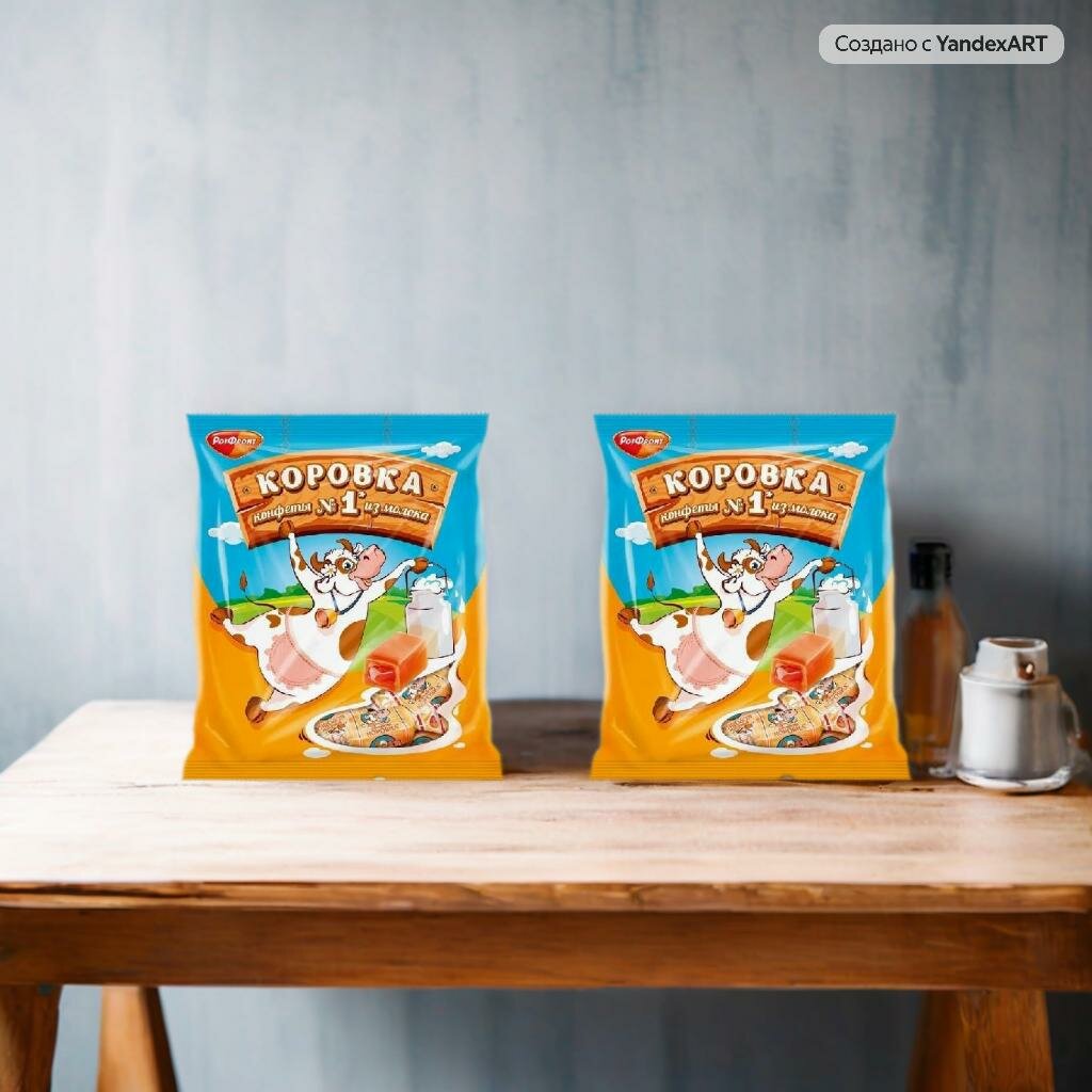 Конфеты молочные Рот Фронт, Коровка со сливочным вкусом, 180 г, 2 уп