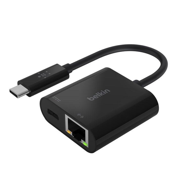 Переходник Belkin USB-C to Ethernet + Charge Adapter 60W (INC001btBK)