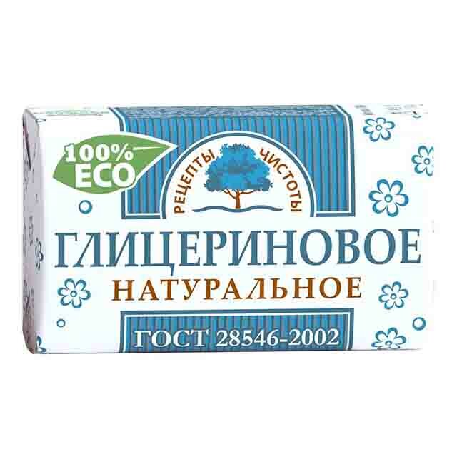 Рецепты чистоты Глицериновое мыло 180г для лицаувлажняющее натуральное очищение кожи