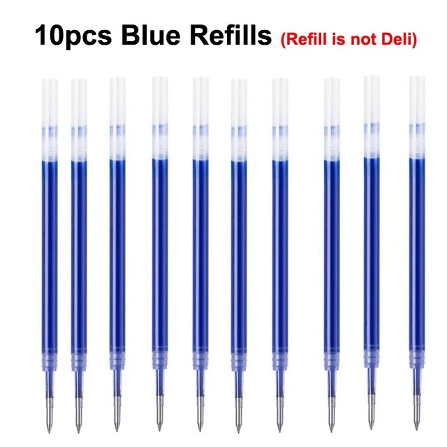 Xiaomi Deli металлическая гелевая ручка 0,5 мм Синий, 10pcs Blue ink