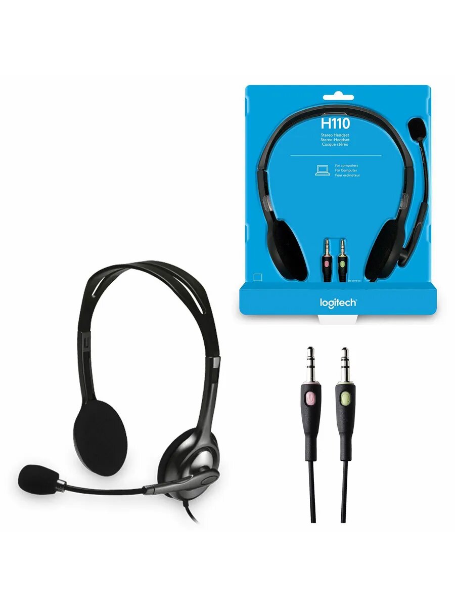 Наушники с микрофоном H110 проводные