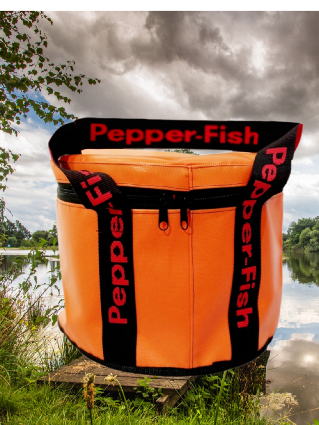 Ведро для замеса прикормки, объём 9 л. цвет: оранжевый, ткань: ПВХ