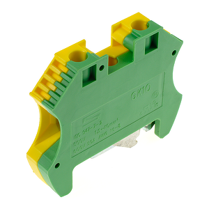 DK10-PE Клемма заземления проходная винтовая, 0.5-10.0 мм2, цвет желто-зеленый, Dinkle.