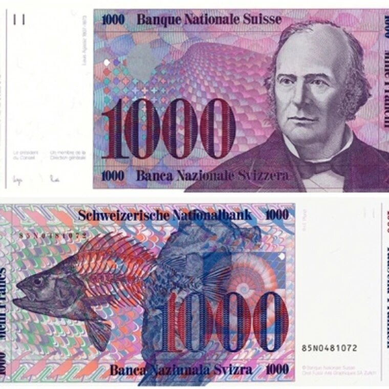 1000 франков 1985 Швейцарская Конфедерация, сувенирная копия, банкноты и купюры редкие коллекционные