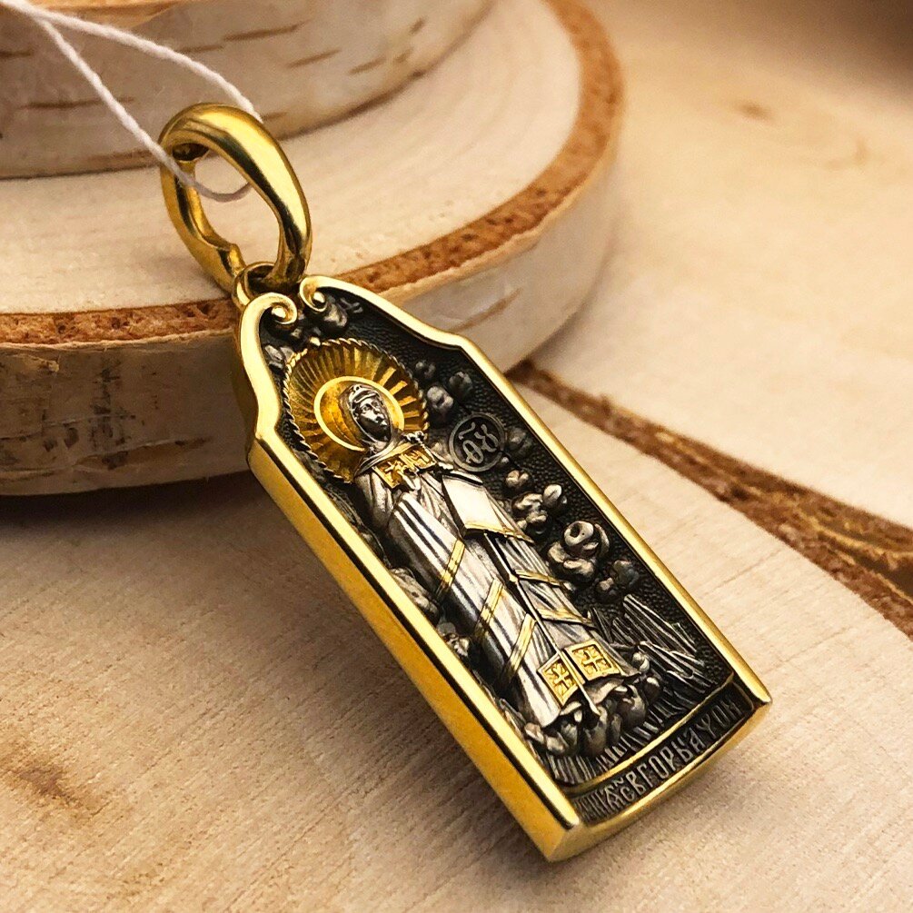 Подвеска, серебро, 925 проба, чернение, золочение, оксидирование