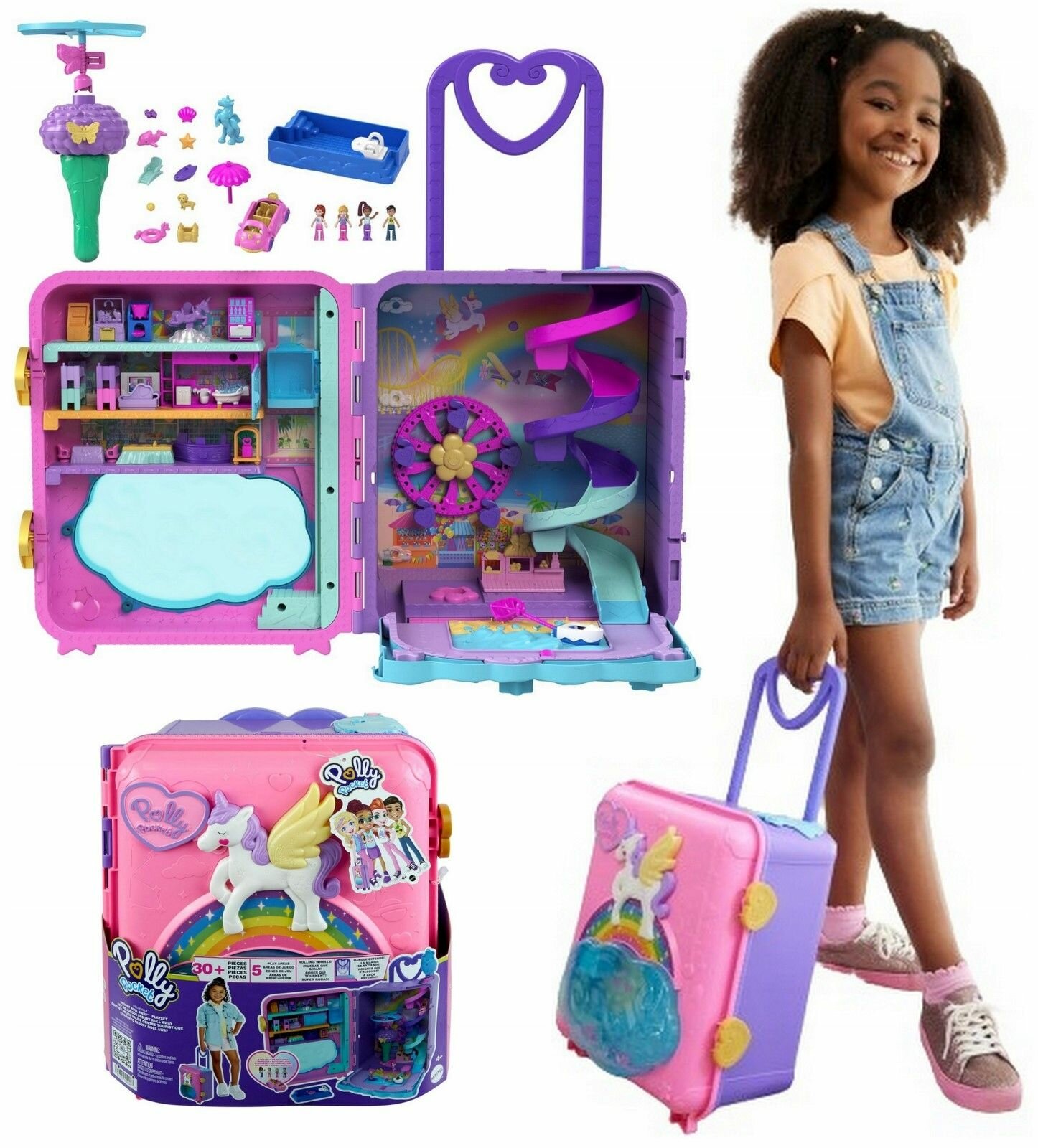 Фигурки Mattel Polly Pocket - Игровой набор в чемодане Курорт с фигурками и аксессуарами - Полли Покет HKV43