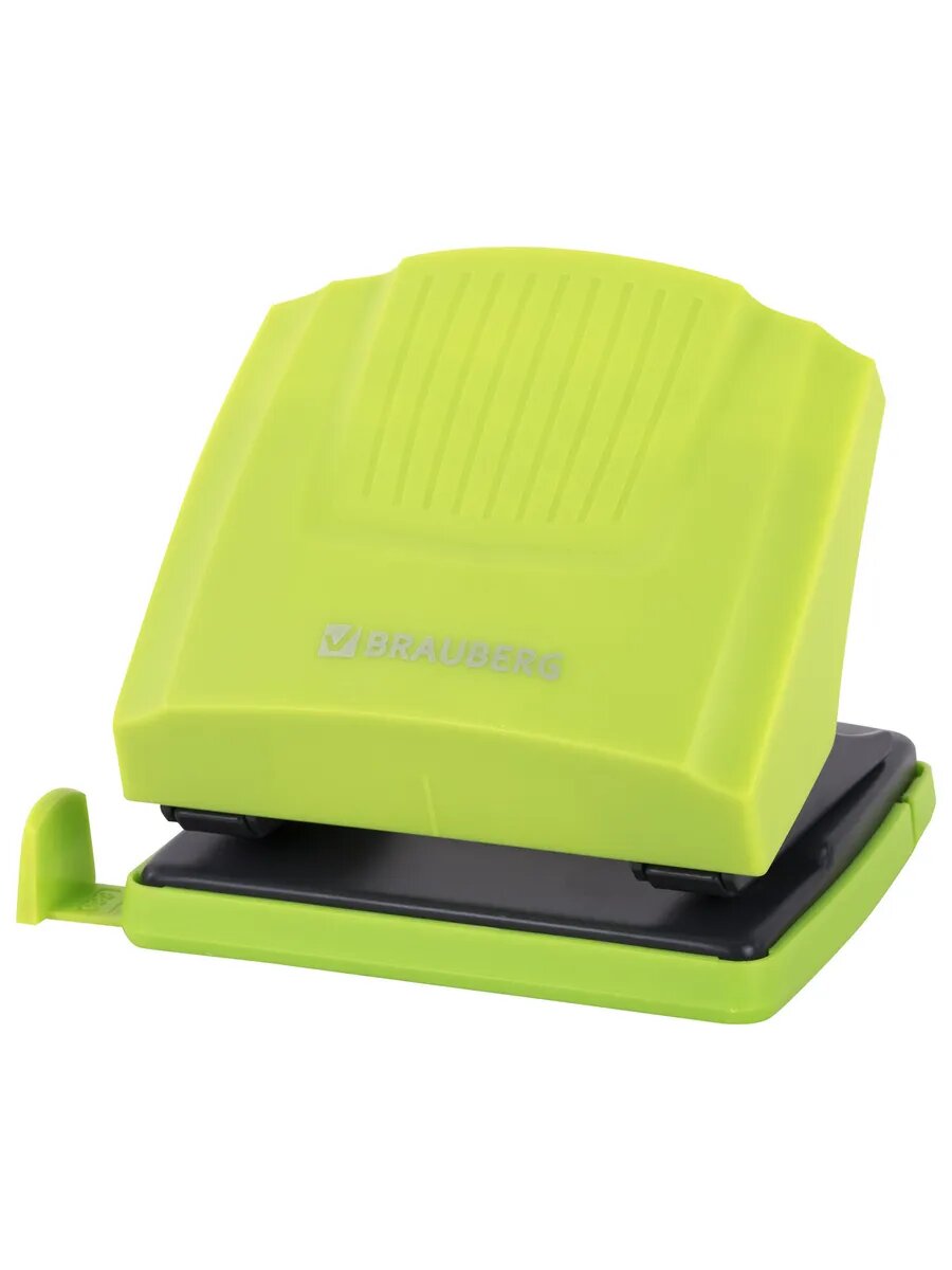 Дырокол , до 30 листов, зелено-черный