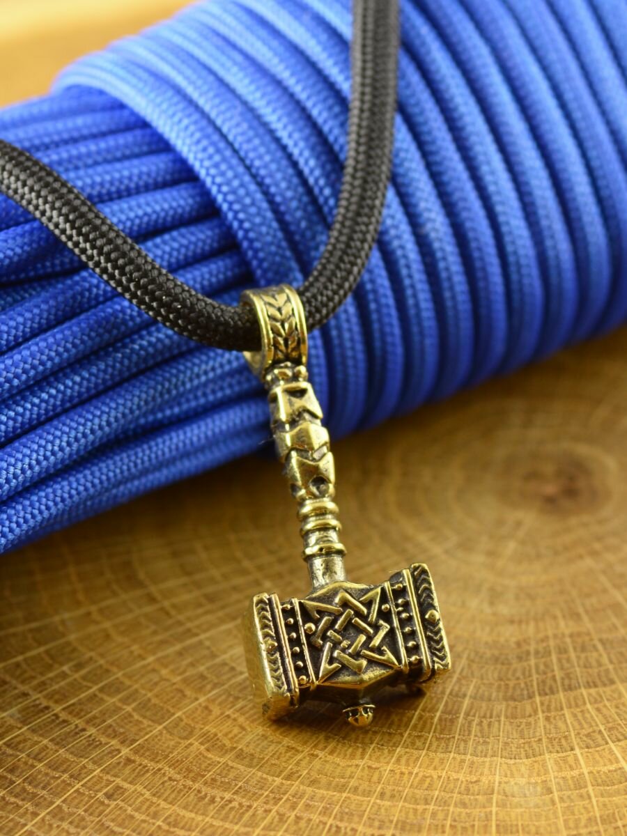 Застежка для браслета из паракорда Hobbylive, подвеска из ювелирной латуни - Молот Сварога